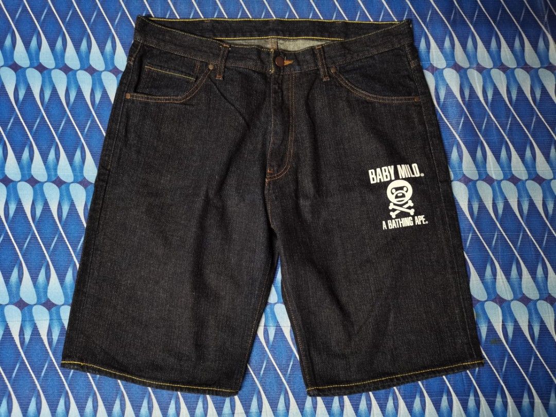 Bape baby milo jorts, Men's Fashion, Bottoms, Shorts on Carousell