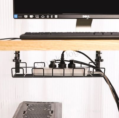 Cable Management Under Desk No Drill Under-Table Organizer Tray ...