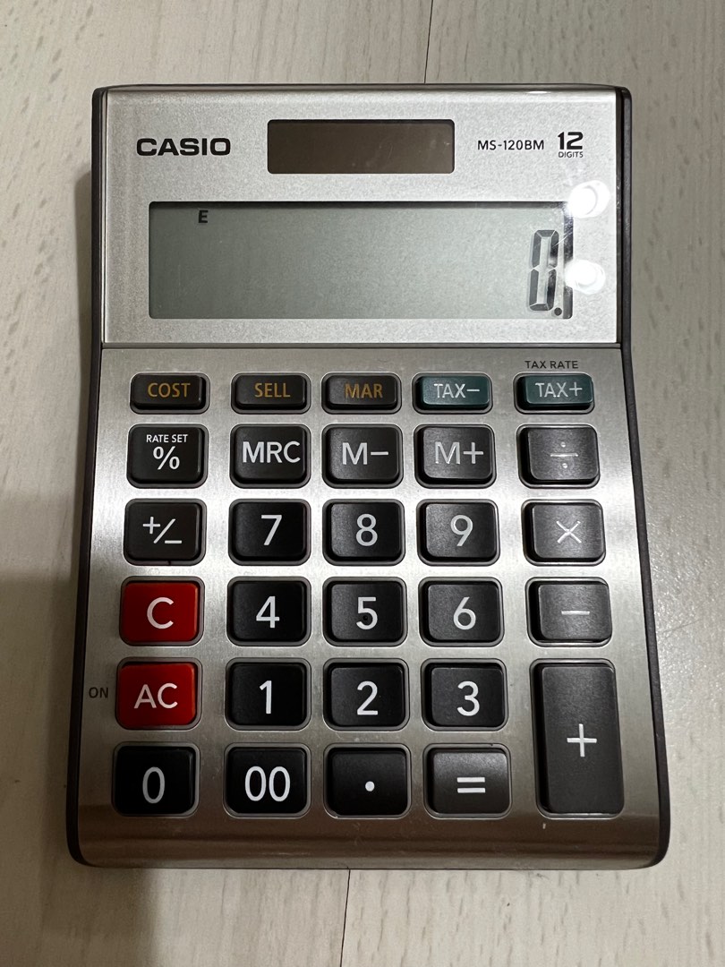 Casio Calculator 12 digits calculator MS-120BM Solar cell solar ...