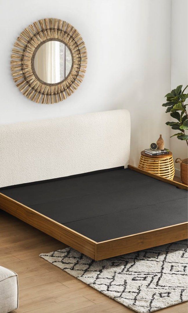 (Like new) Castlery Joseph Boucle bed frame in King size, Furniture ...