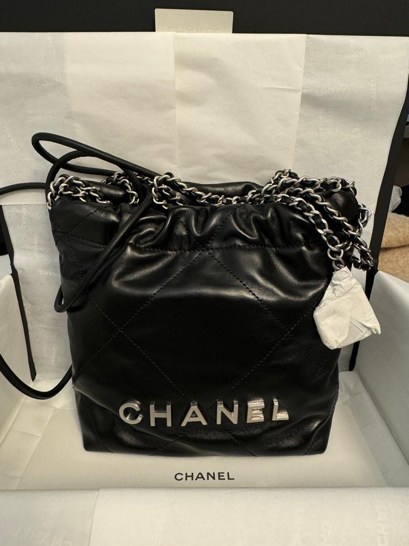 Chanel 22 Mini Black in Silver Hardware, Luxury, Bags & Wallets on ...