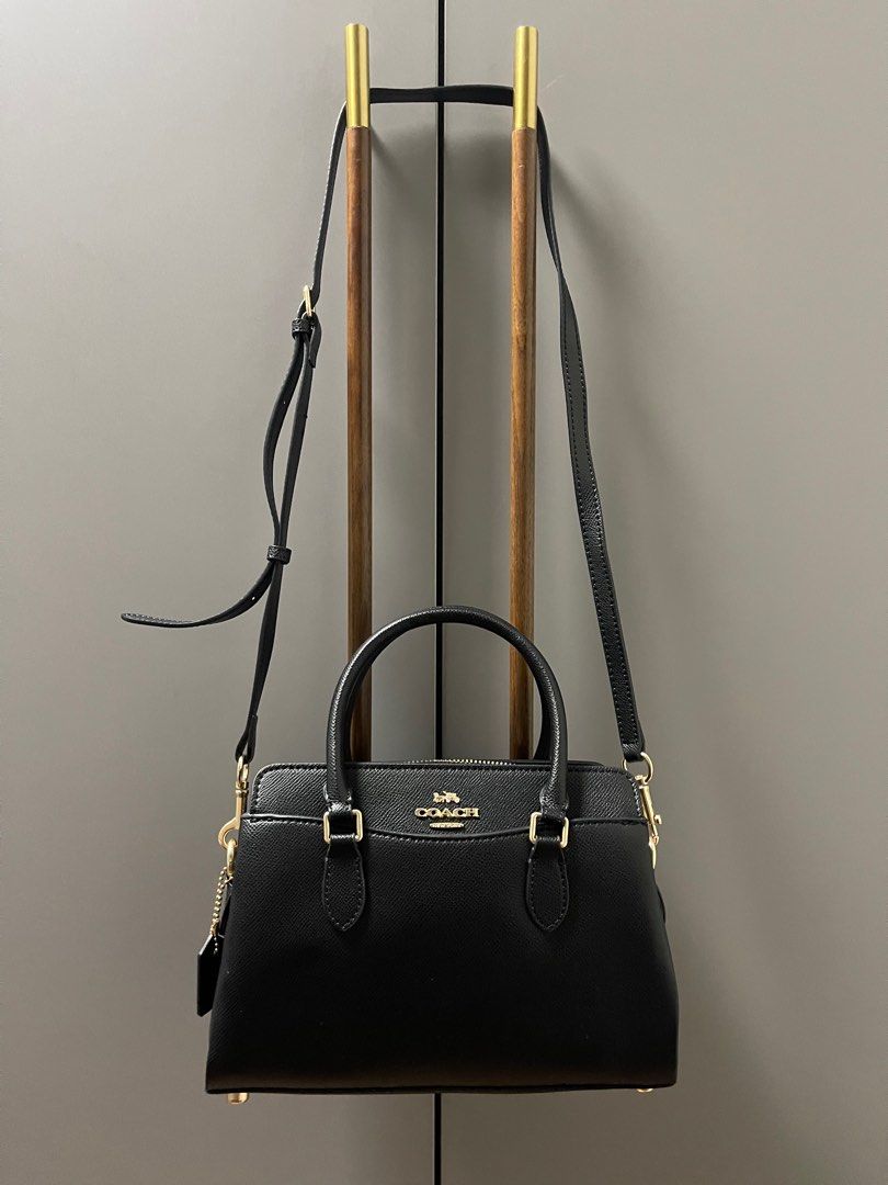 Authentic Leather Coach Mini Darcie Carryall CH297 in Black, Women's ...