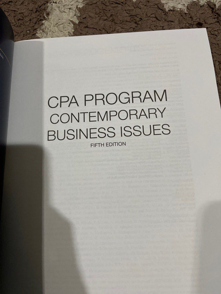CPA Contemporary Business Issues, Hobbies & Toys, Books & Magazines ...