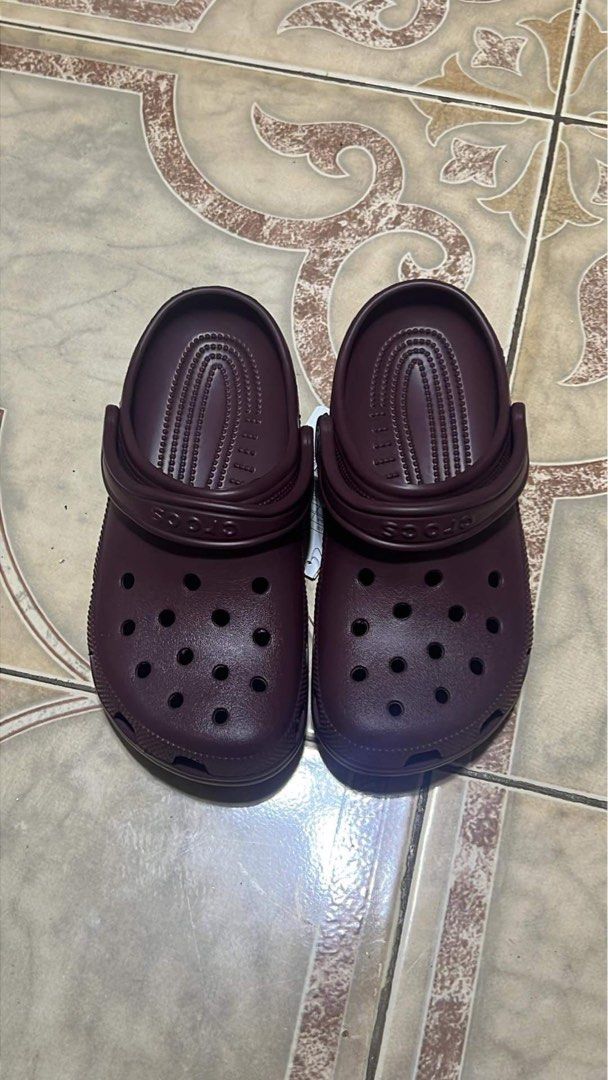 Crocs Classic Clog - Dark Cherry W8, Women's Fashion, Footwear, Slippers and slides on Carousell
