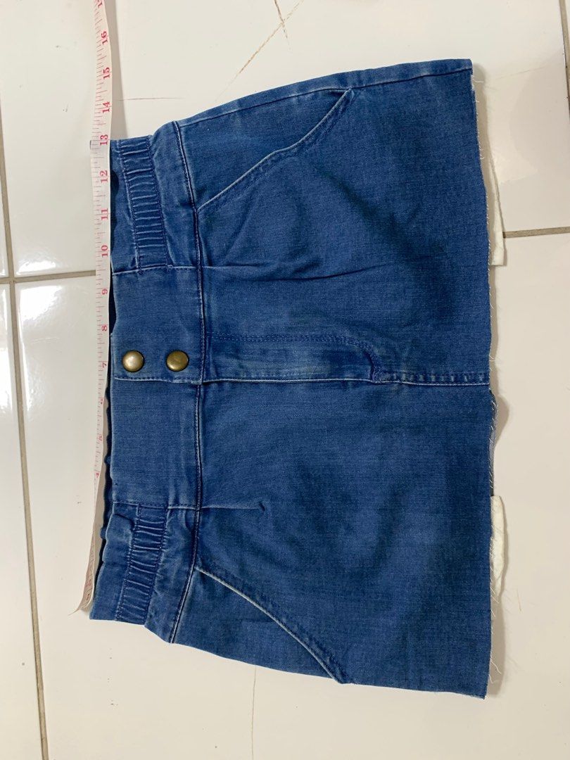 cute garterized mini micro pinterest denim skirt, Women's Fashion ...