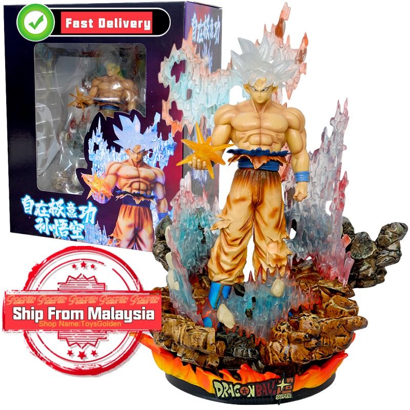 Dragon Ball Anime Son Goku Ultra Instinct LED Light Oversize Figurine ...
