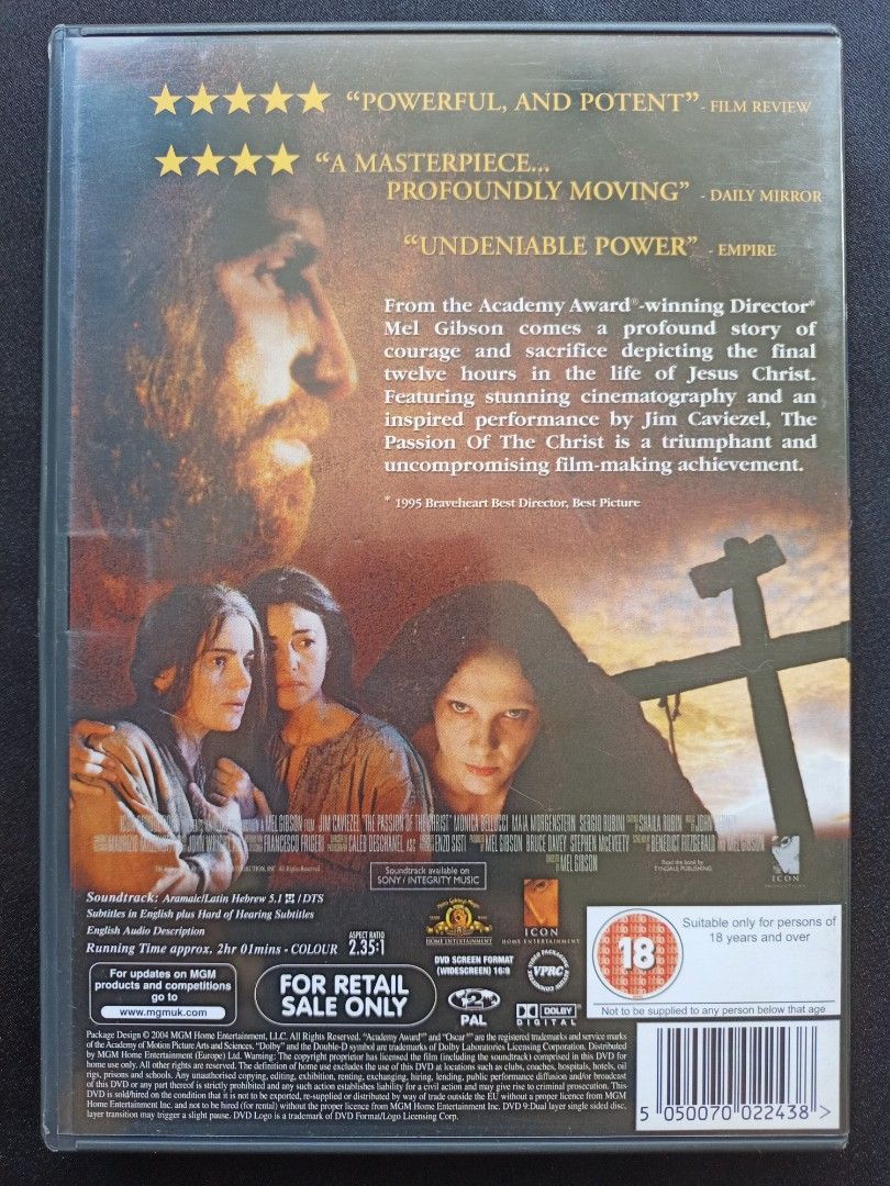 DVD The Passion Of The Christ, Hobbies & Toys, Music & Media, CDs ...
