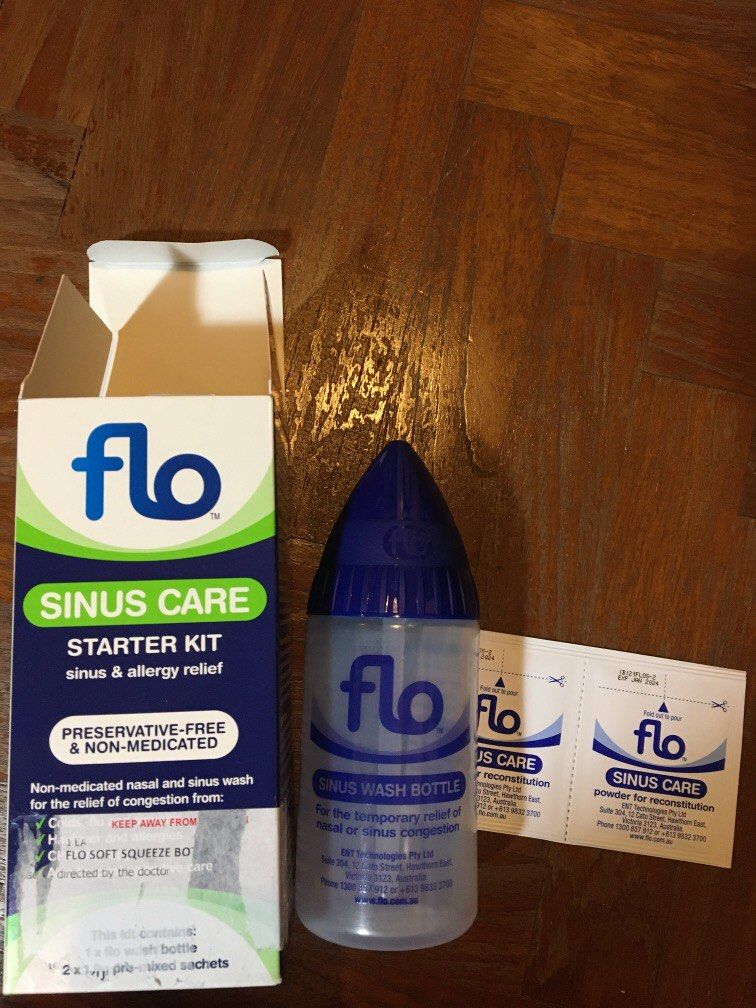 FLO Sinus Care - bottle and sachets, Health & Nutrition, Medical ...