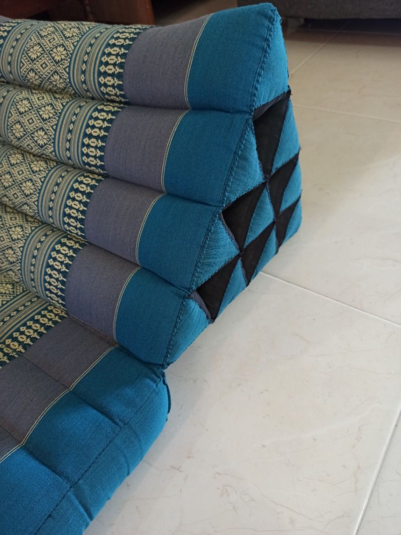 Floor Seat Cushion with Triangular Back Support, Furniture & Home Living, Home Decor, Cushions ...