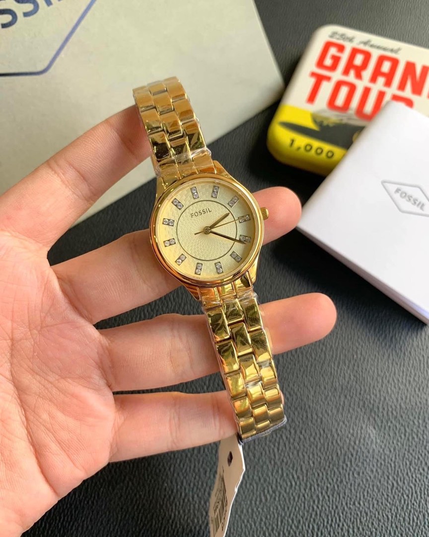 FOSSIL MINI ALL GOLD DIAL AUTHENTIC WATCH, Women's Fashion, Watches ...