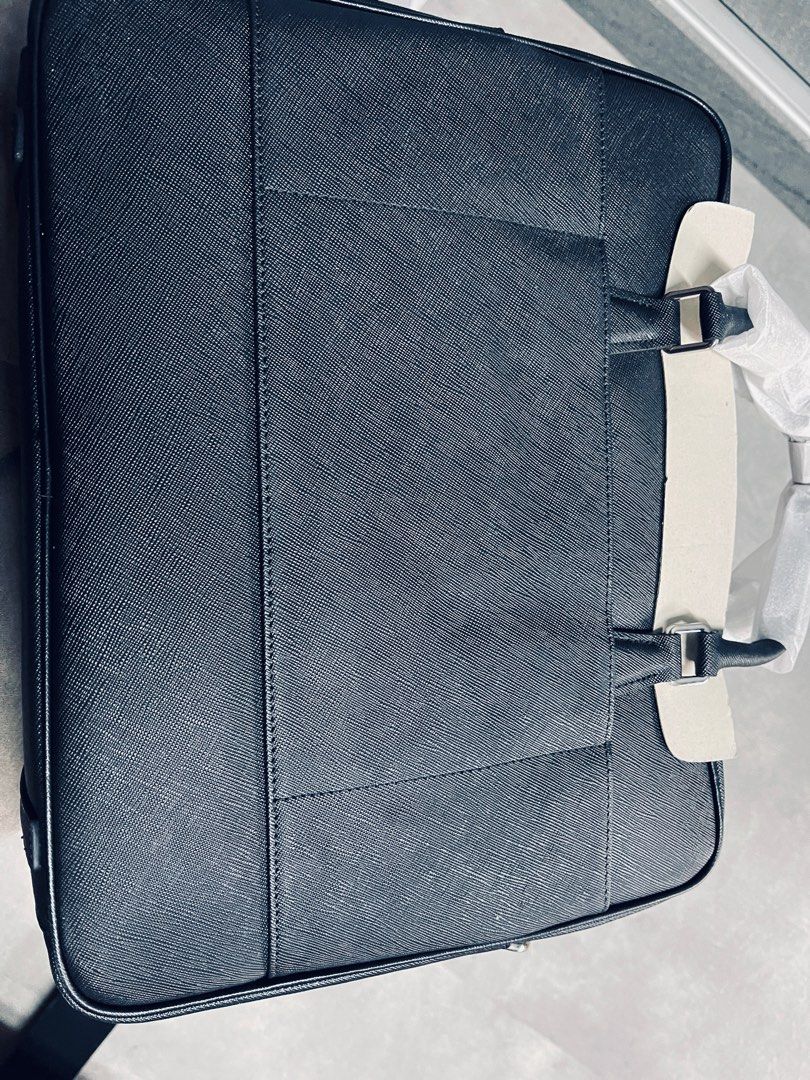 Full leather black document bag, Computers & Tech, Parts & Accessories ...