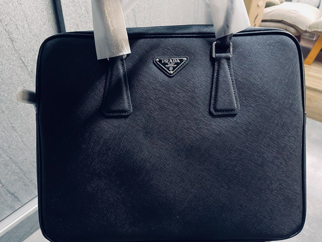 Full leather black document bag, Computers & Tech, Parts & Accessories ...