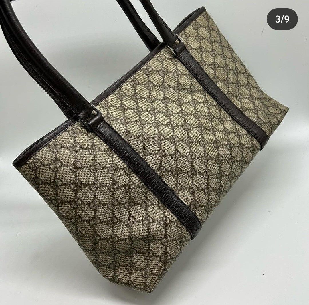 GG GUCCI PVC CANVAS TOTE, Luxury, Bags & Wallets on Carousell