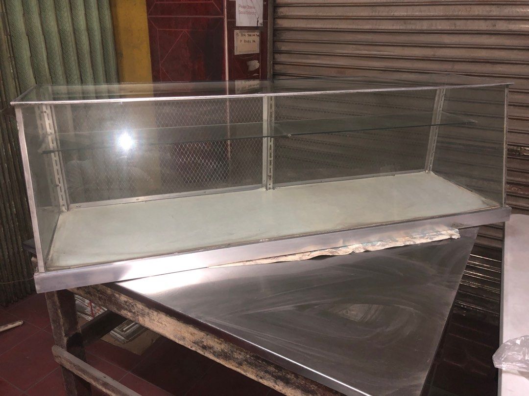 Glass showcase carinderia tinapay, Furniture & Home Living, Furniture ...
