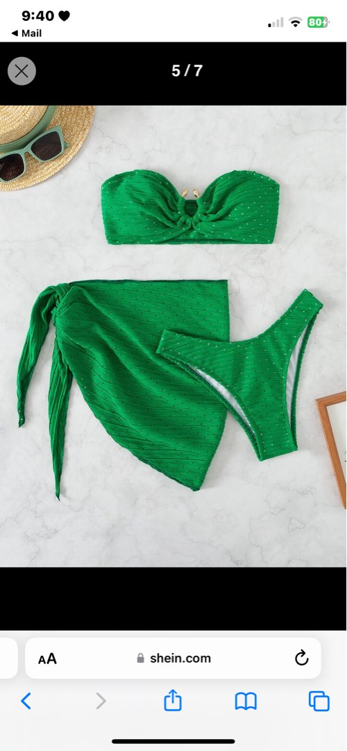 Green 3-in-1 Shein Swim suit, Women's Fashion, Swimwear, Bikinis & Swimsuits on Carousell