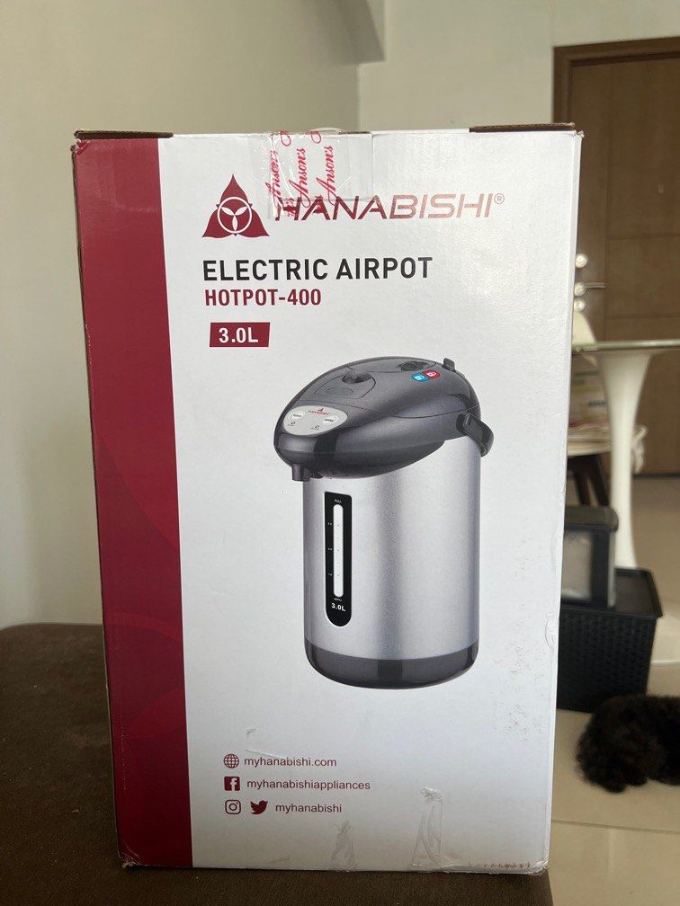 Hanabishi Electric Airpot 3L (Hotpot-400), TV & Home Appliances, Kitchen Appliances, Kettles ...