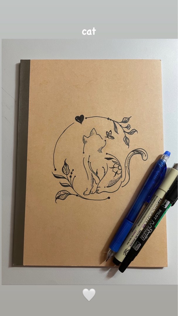 Hand-Designed Cat Muji Notebook, Hobbies & Toys, Stationery & Craft ...