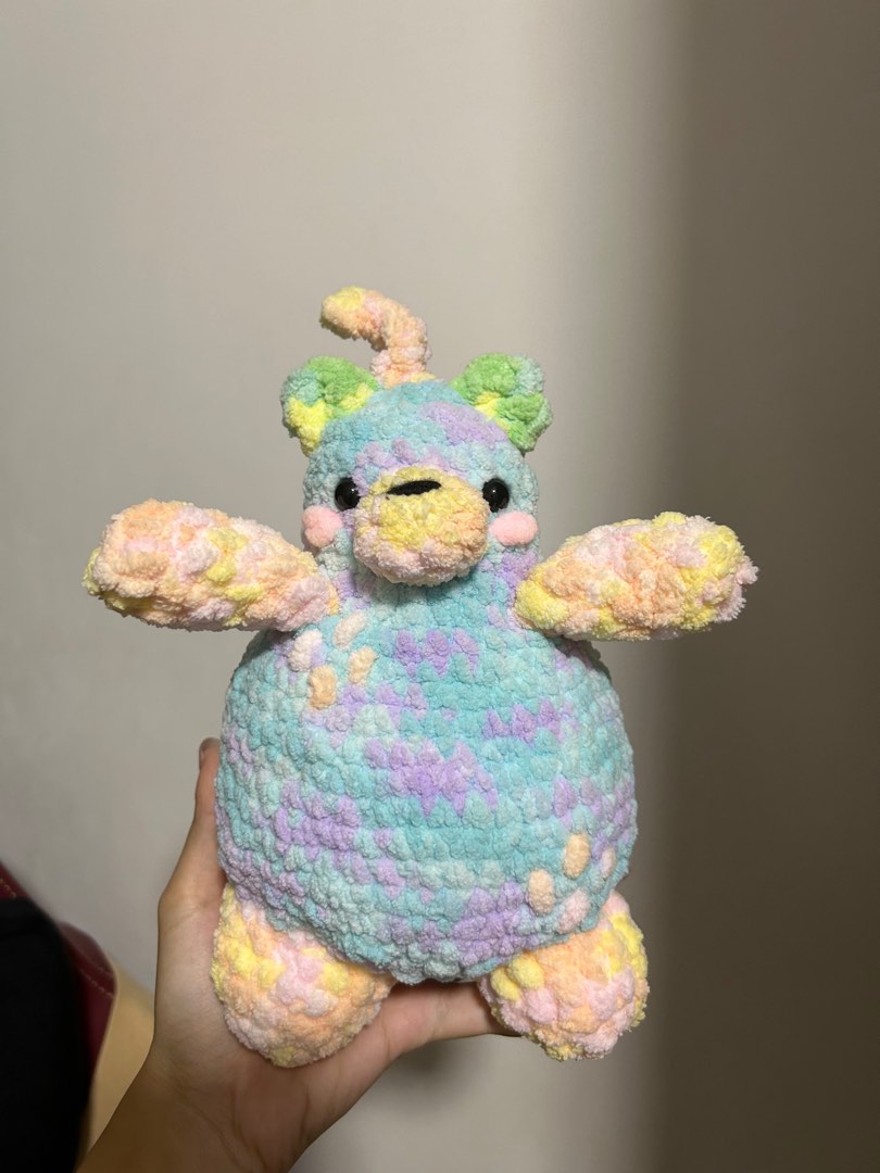 handmade crochet fluffy yarn pear bear plush toy plushie soft toy ...