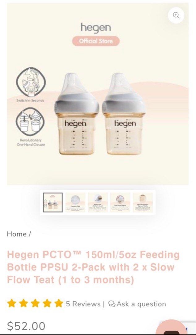 Hegen bottle twin pack 150ml, Babies & Kids, Nursing & Feeding ...