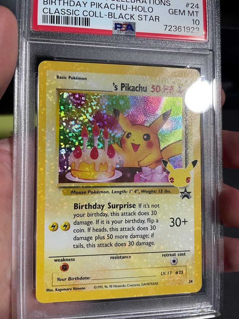 *HOLO BLEED* PSA 10 Birthday Pikachu #24 25th Anniversary Celebrations Pokemon, Hobbies & Toys ...