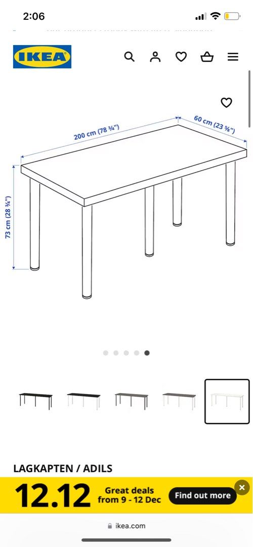 IKEA 2-METER TABLE, Furniture & Home Living, Furniture, Tables & Sets ...