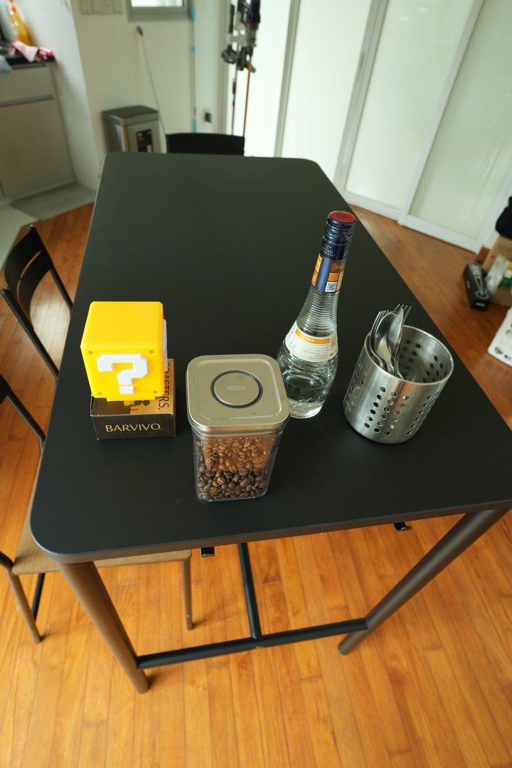 Ikea TOMMARYD bar table with SANDSBERG chairs, Furniture & Home Living ...