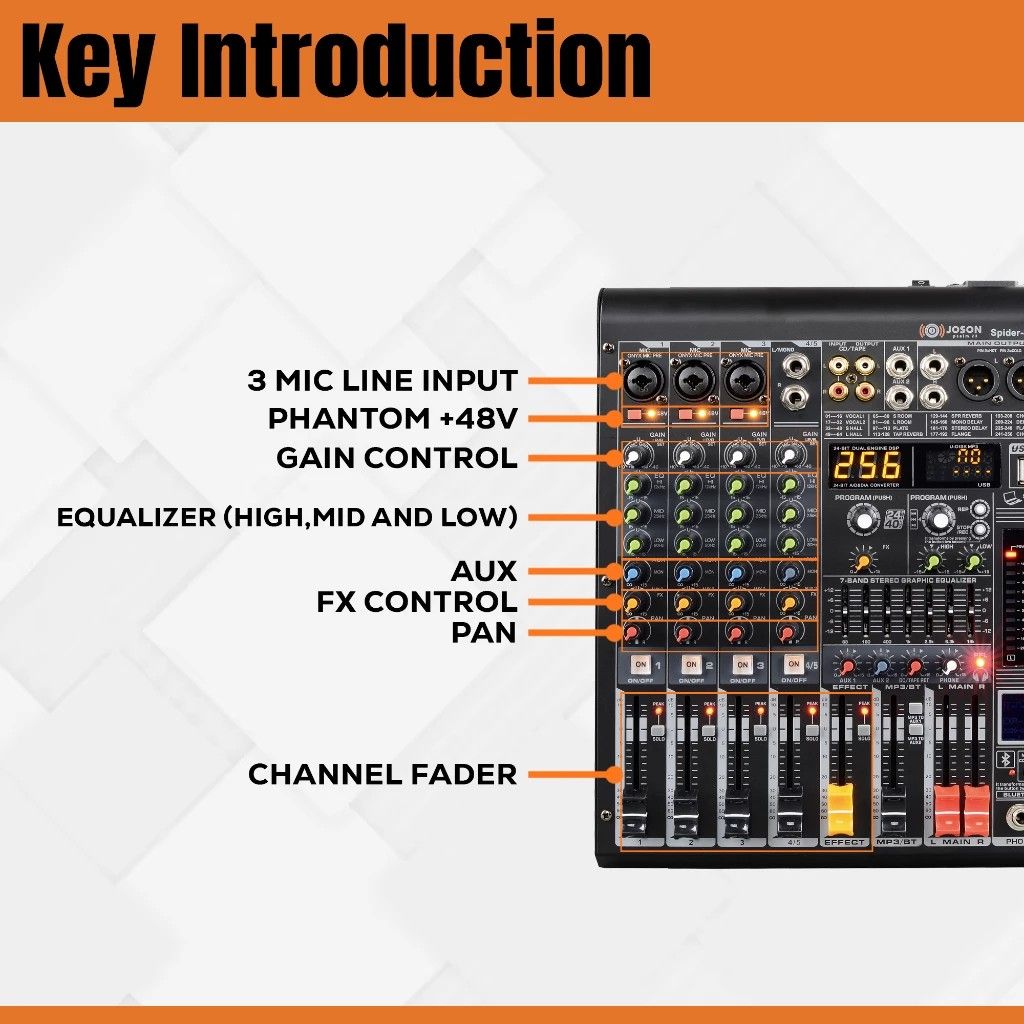 JOSON SPIDER 4CH PROFESSIONAL MIXER (4CHANNEL, Audio, Soundbars ...