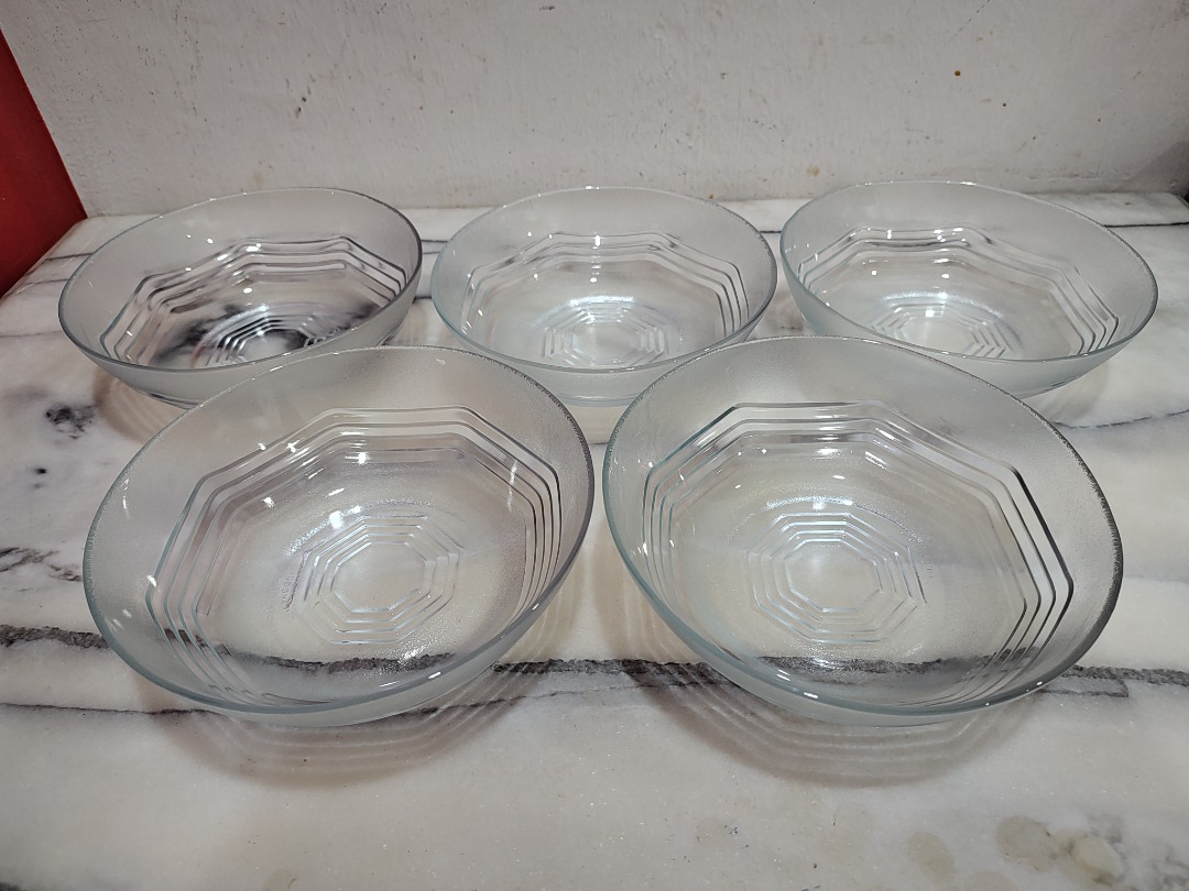KIM glass bowl mangkuk kaca vintage lama antik antique, Hobbies & Toys ...
