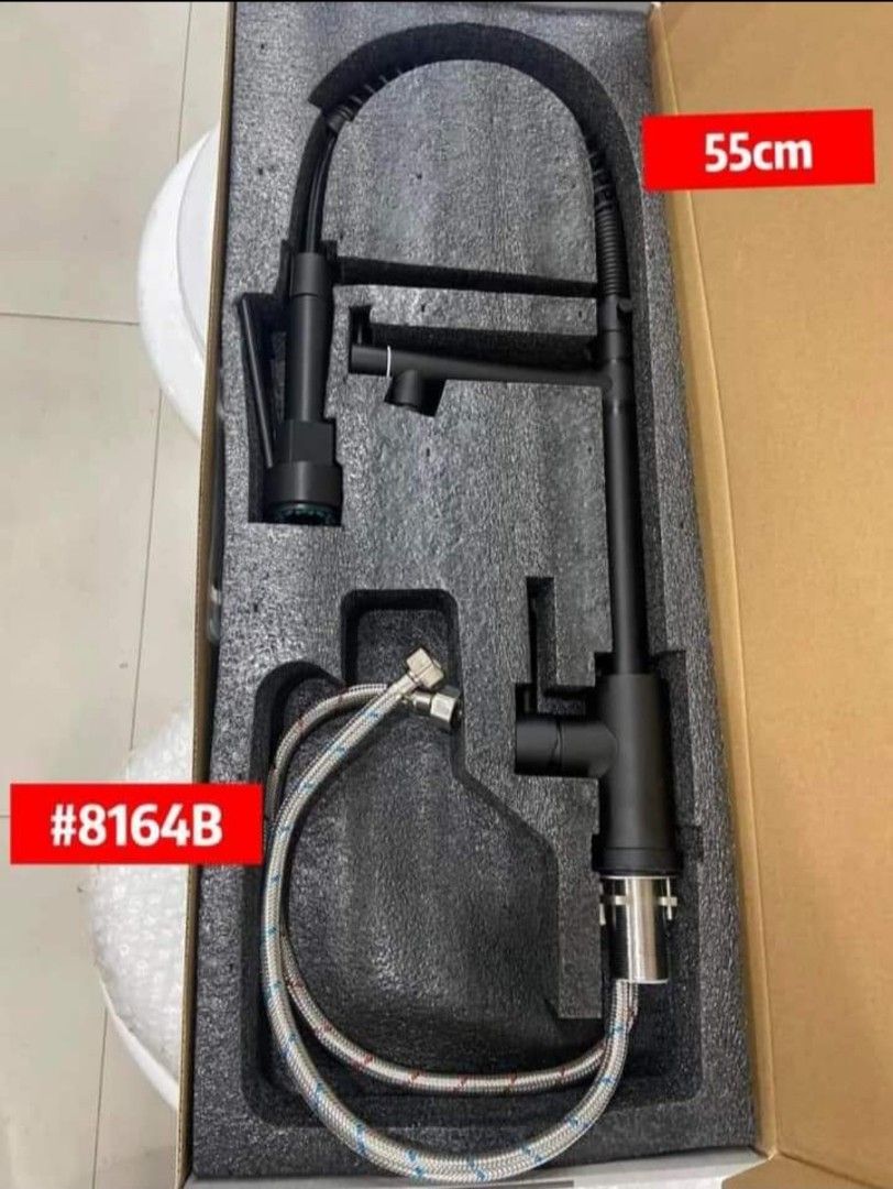 kitchen faucet matte black dual fuacet, Furniture & Home Living ...