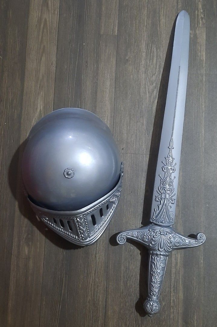 Knight Helmet and Sword, Hobbies & Toys, Toys & Games on Carousell