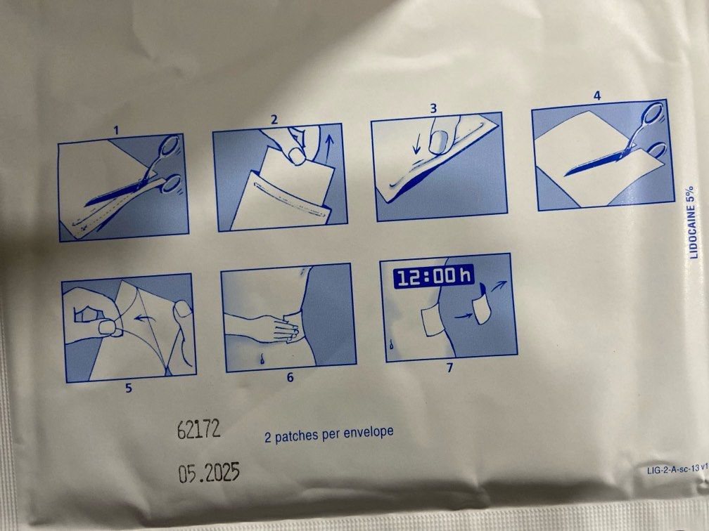 Lignopad (lidocaine medicated plaster 5%), Health & Nutrition, Medical ...