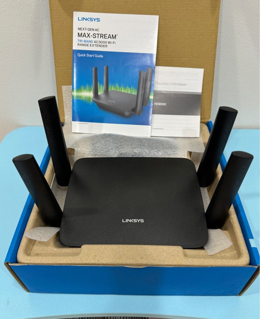 Linksys MAX-STREAM Tri-Band AC3000 Wi-Fi Range Extender (RE9000 ... Linksys MAX-STREAM Tri-Band AC3000 Wi-Fi Range Extender (RE9000 ...