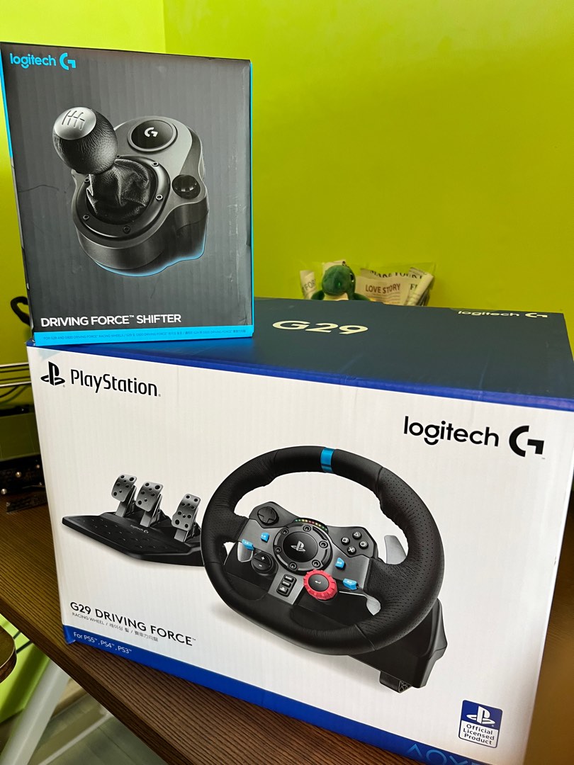 Logitech G29 Steering Wheel + Logitech shifter, Video Gaming, Gaming ...
