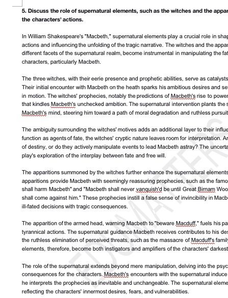 Macbeth by William Shakespeare Literature Study Guide Notes Complete ...