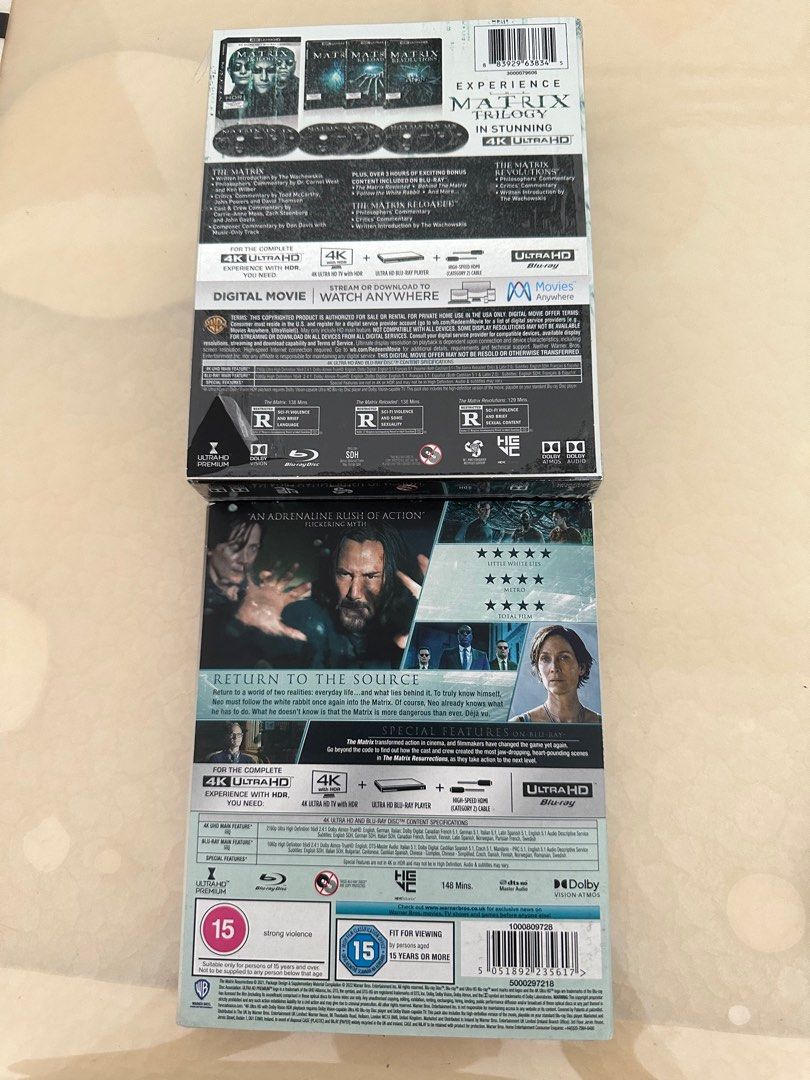 Matrix Collection (4K Ultra HD + Blu Ray), Hobbies & Toys, Music ...