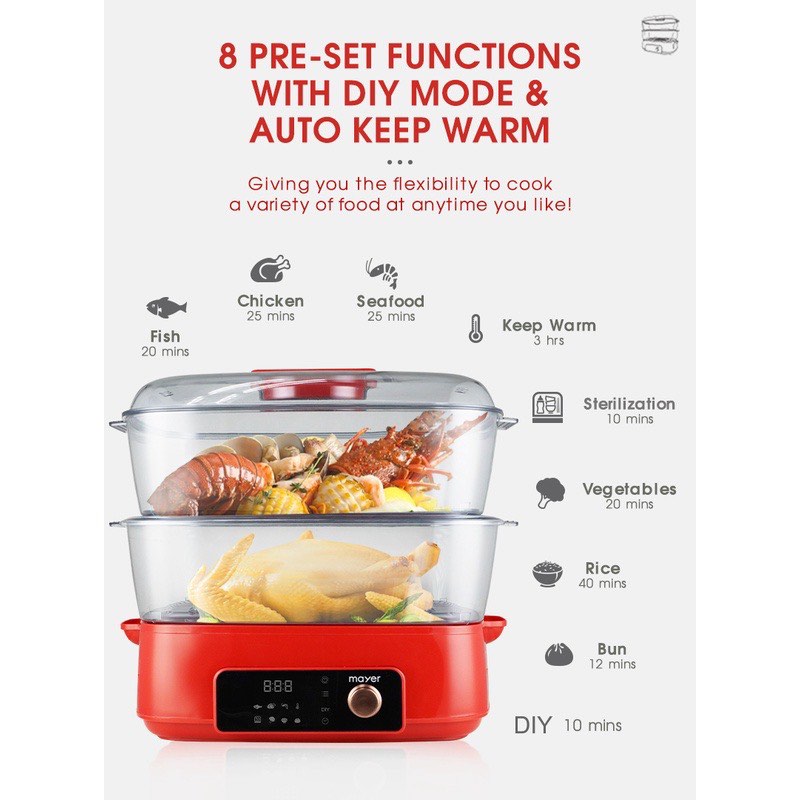 Mayer 28L Digital Food Steamer MMFS280D, Furniture & Home Living ...