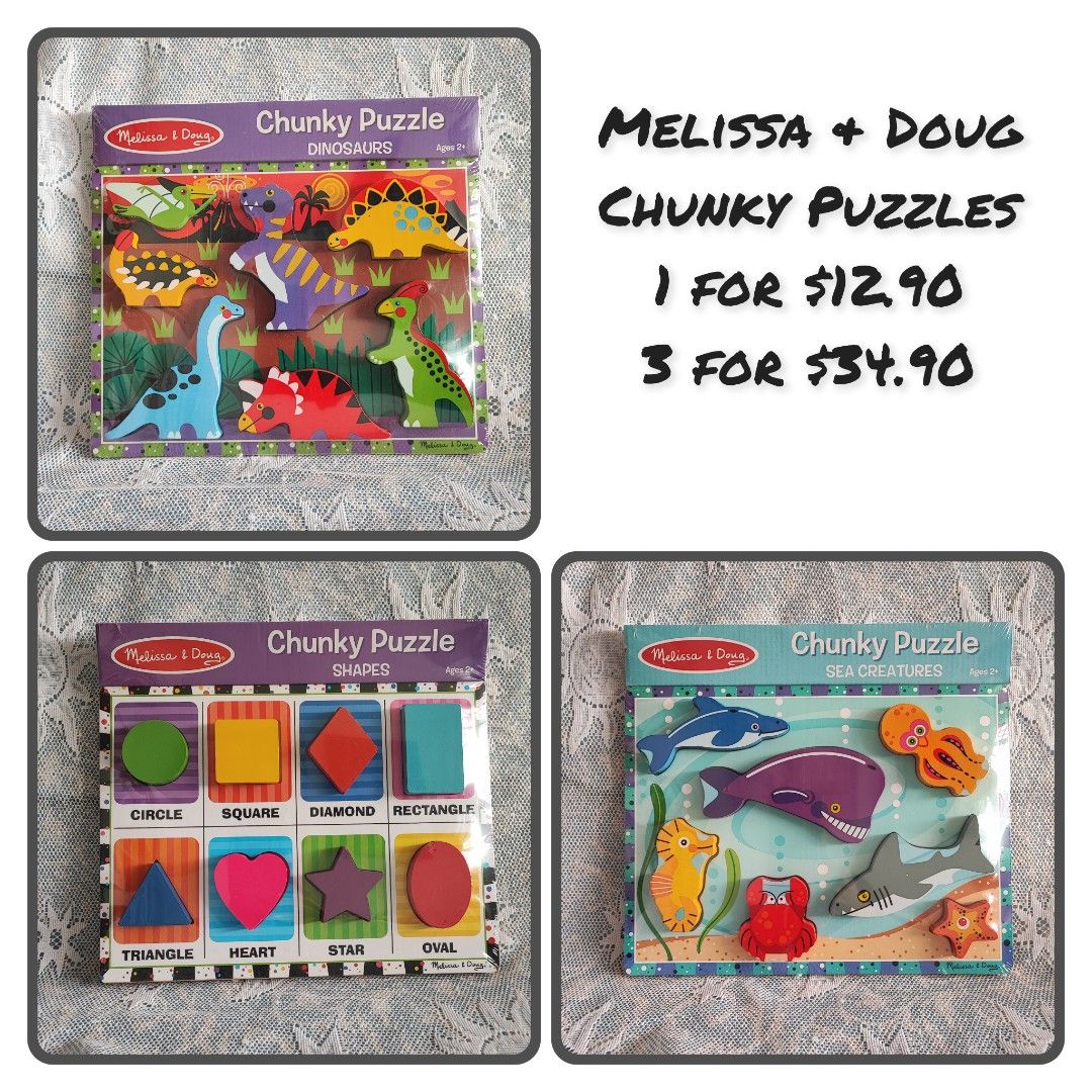 Melissa & Doug Chunky Puzzles, Hobbies & Toys, Toys & Games on Carousell