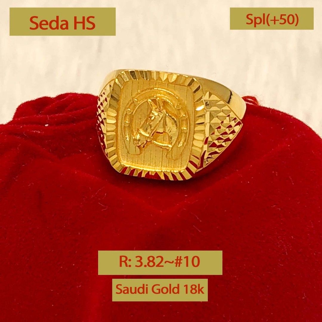 MENS RING 18K SAUDI GOLD PAWNABLE, Women's Fashion, Jewelry ...