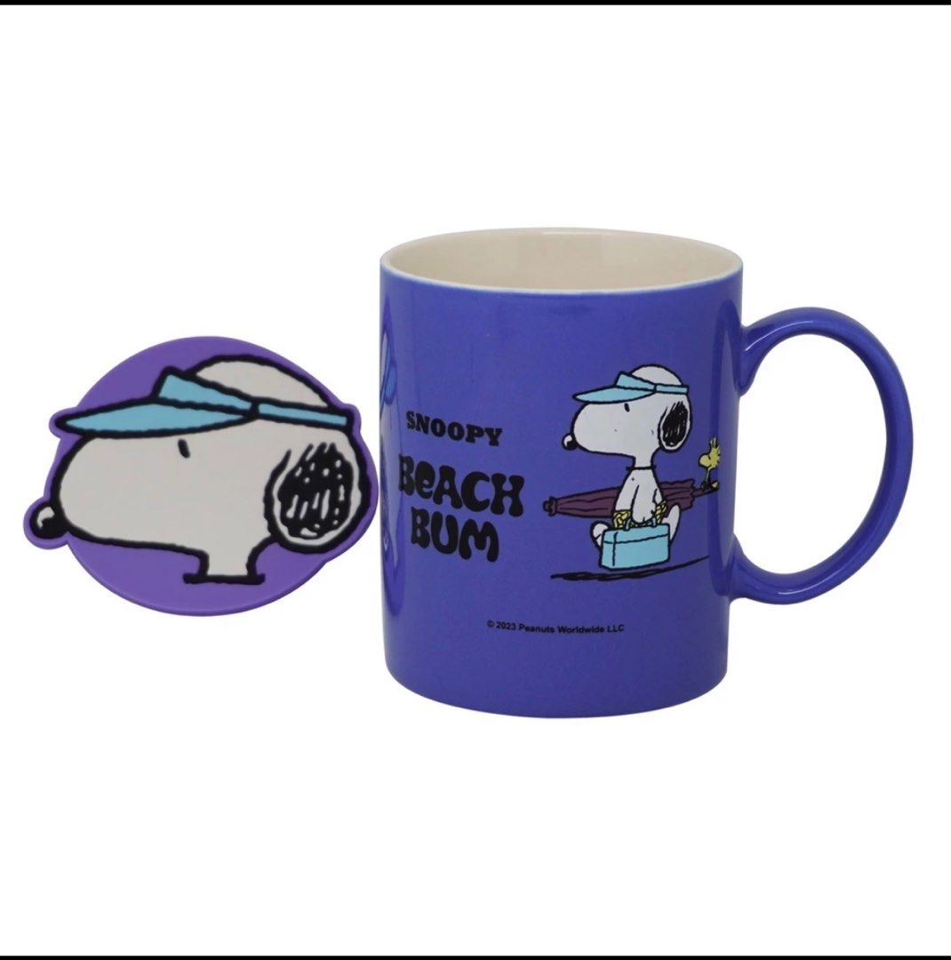 MINISO Snoopy Cup & Coaster (Summer Travel Design Edition), Furniture ...