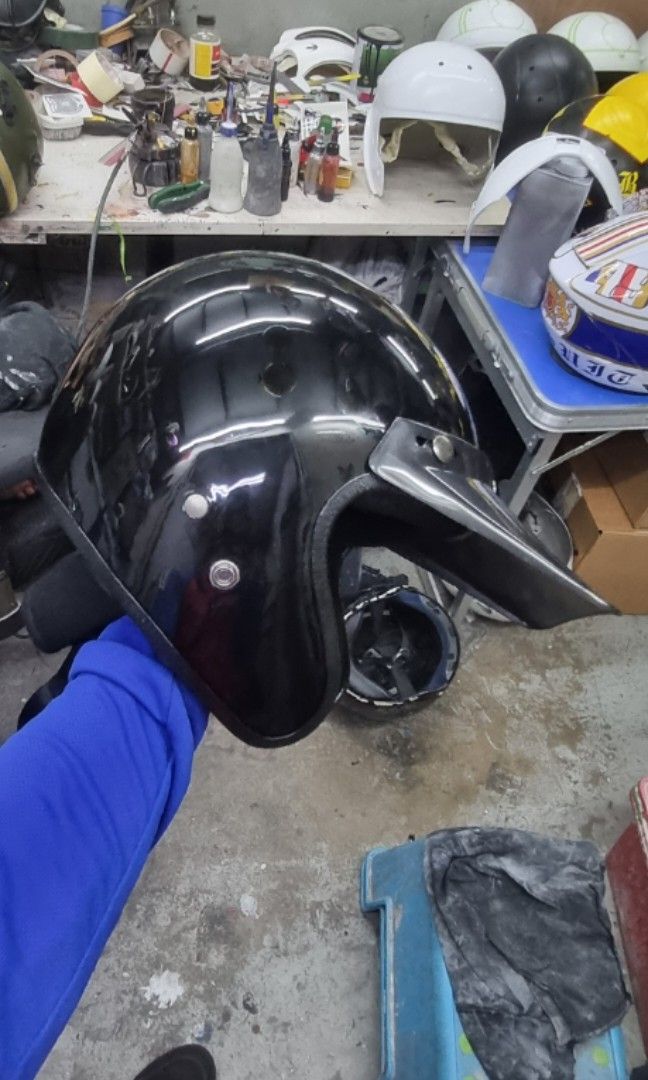Monkey Face Helmet/Comes With Cap (Glossy Black), Motorcycles ...