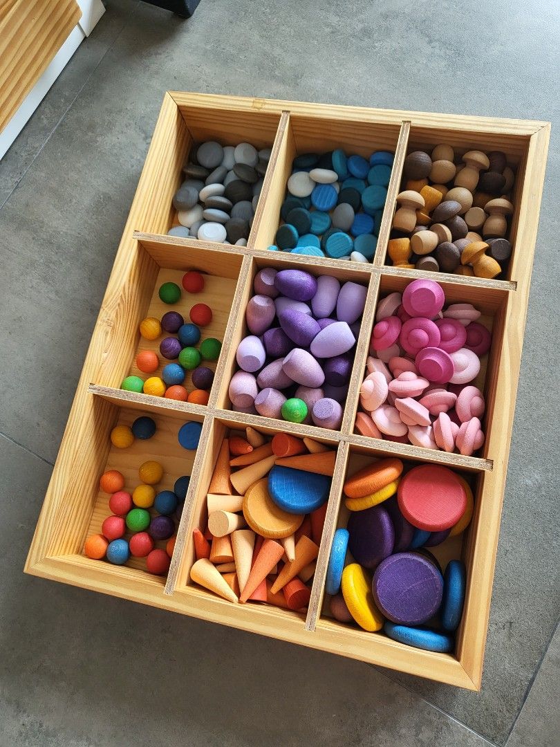 Montessori wooden toy tray, Babies & Kids, Infant Playtime on Carousell