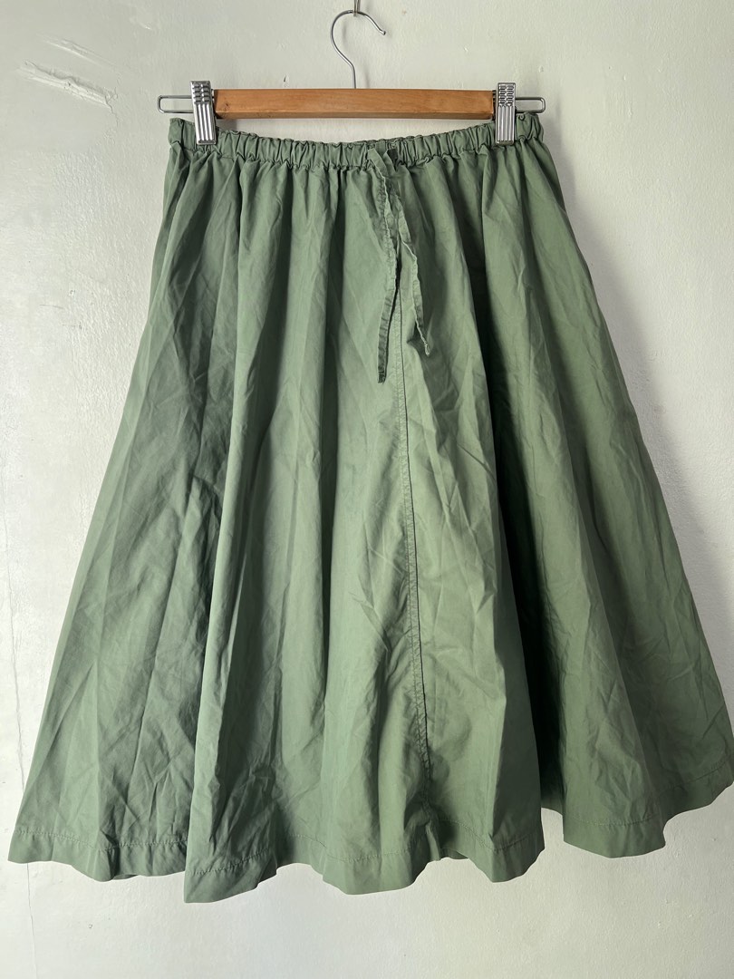 MUJI cotton draw string skirt, Women's Fashion, Bottoms, Skirts on ...