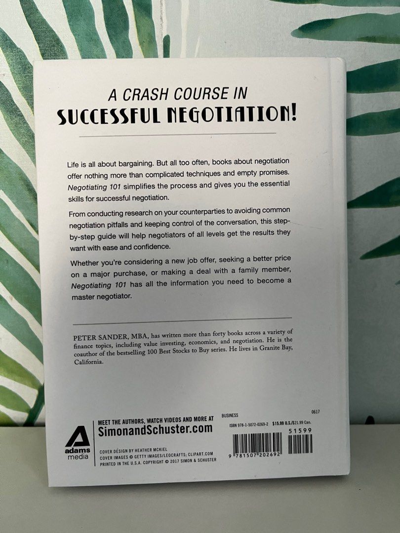 Negotiating 101 by Peter Sander, MBA, Hobbies & Toys, Books & Magazines, Fiction & Non-Fiction ...