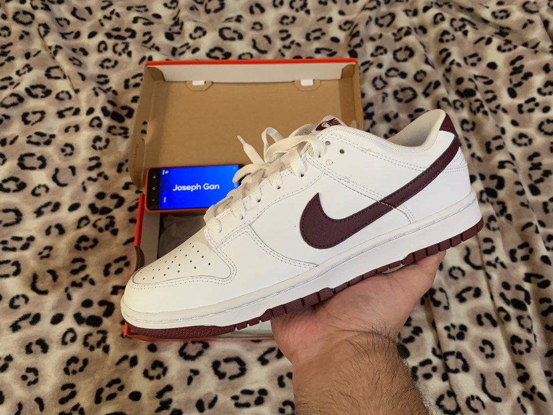 Nike Dunk Low Night Maroon, Men's Fashion, Footwear, Sneakers on Carousell