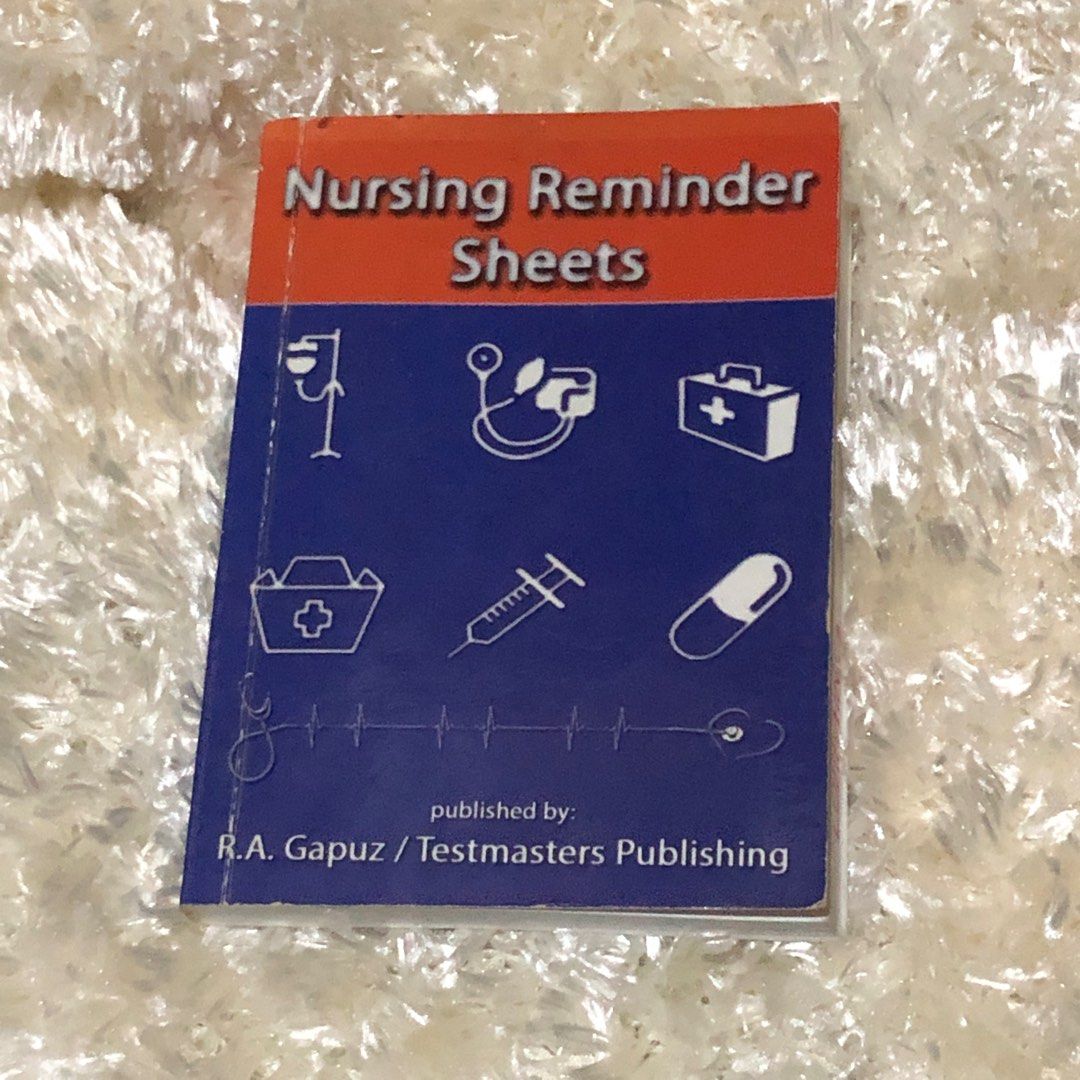 nursing reminder sheet ra gapuz, Hobbies & Toys, Books & Magazines ...