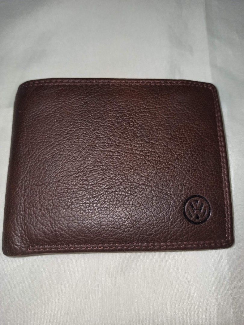 Original Volkswagen Dark Brown Genuine Leather RFID Wallet, Men's ...