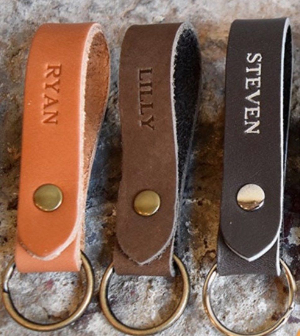 Personalized Leather key fob, Hobbies & Toys, Stationery & Craft, Other ...