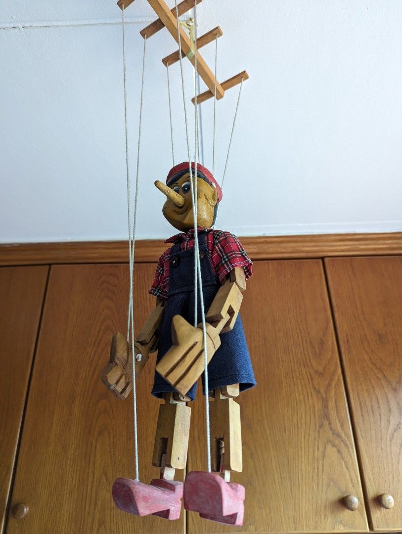 Pinocchio puppet toy wooden puppet pinocchio toy handcrafted wooden toy ...