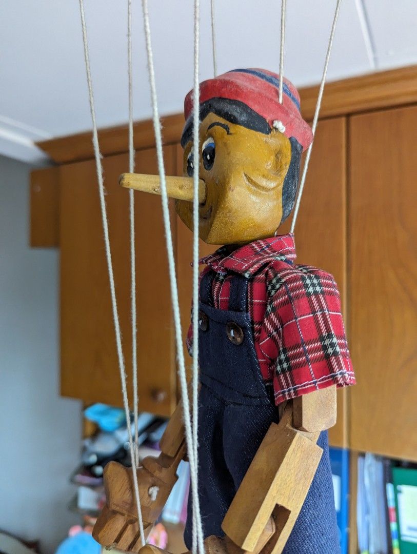 Pinocchio puppet toy wooden puppet pinocchio toy handcrafted wooden toy ...