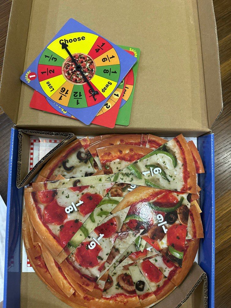 Pizza fractions: Game on fractions, Hobbies & Toys, Books & Magazines ...
